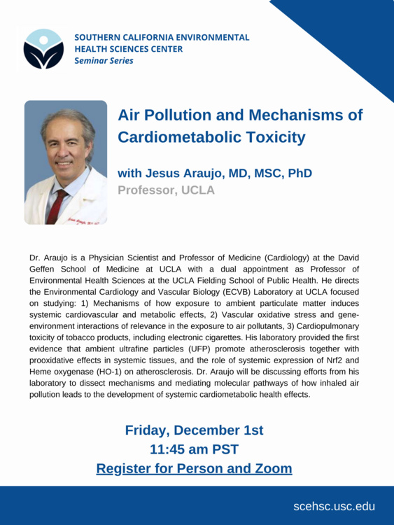 Air Pollution and Mechanisms of Cardiometabolic Toxicity - Events Calendar